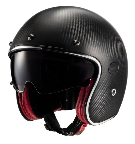 Original Moto Guzzi jet helmet carbon black / red