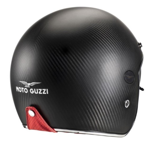 Original Moto Guzzi jet helmet carbon black / red